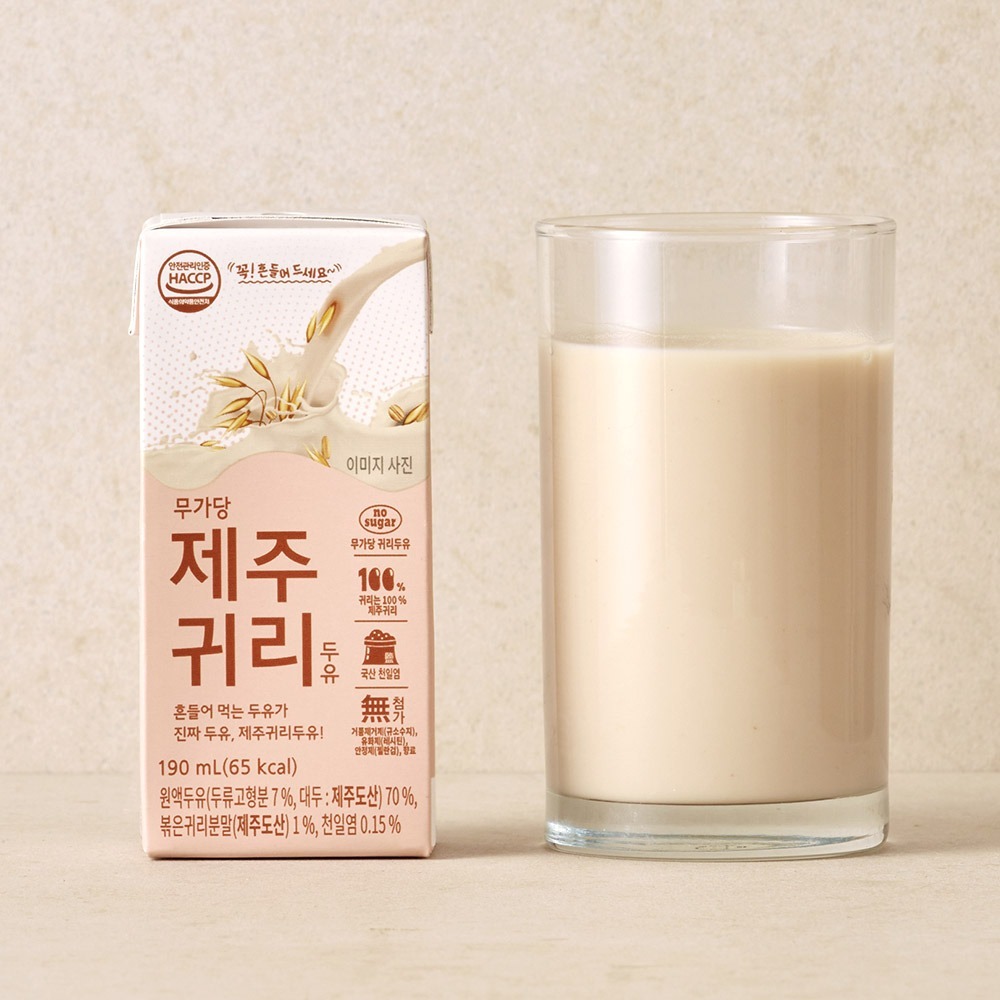 무가당 제주귀리두유 190ml x 24팩(실속형) - 유기농마루
