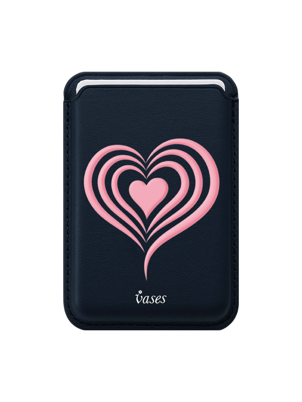 Vases | Card pocket case - Kitsch Heart Boom Navy