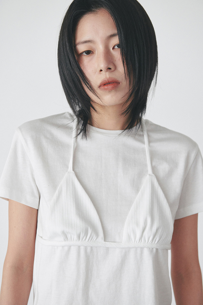 BRA LAYERED TEE - IVORY - 오데스 (ORDES)