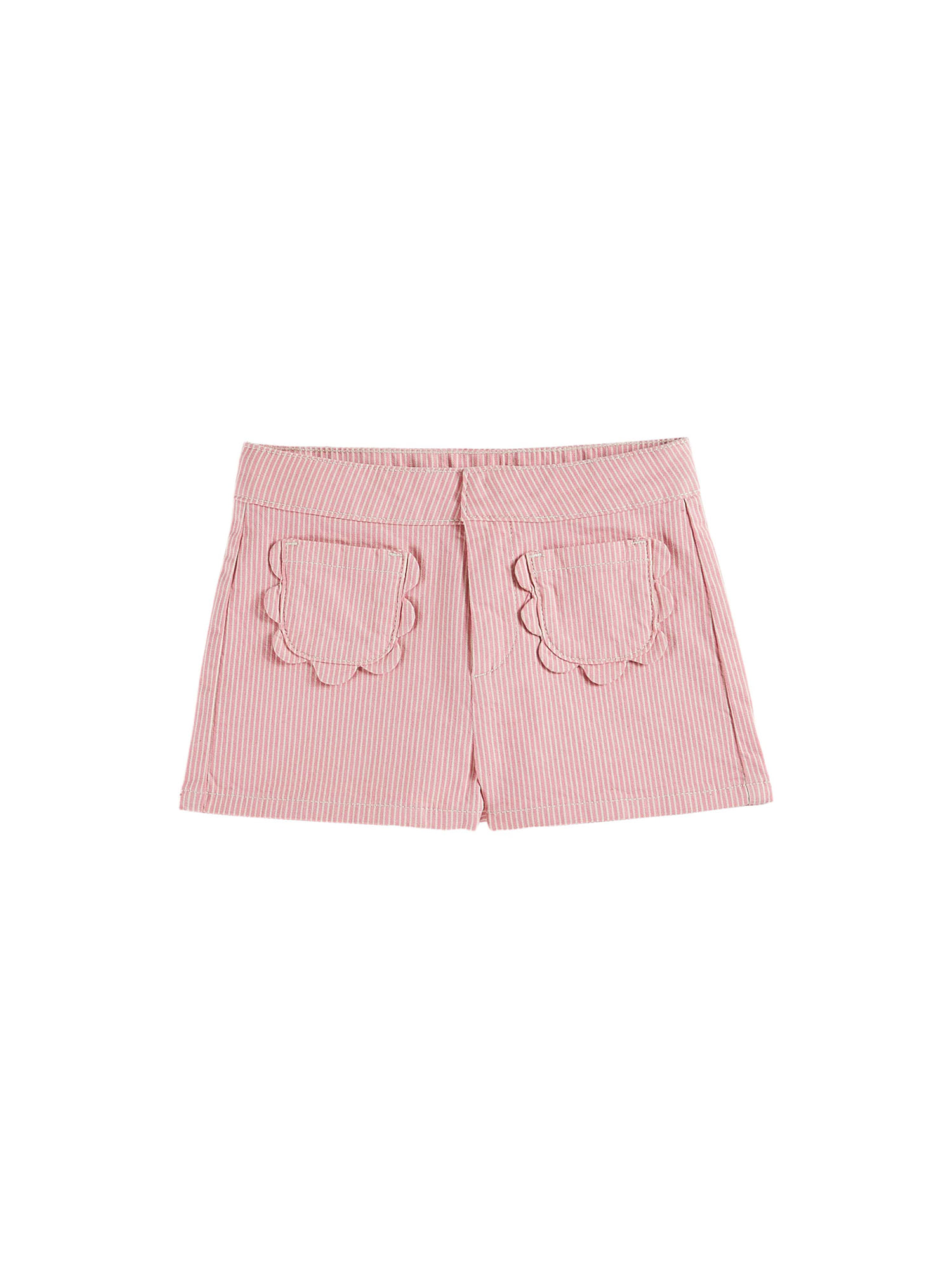 베이비버블 | Short Poche Fleurs Raye Rose