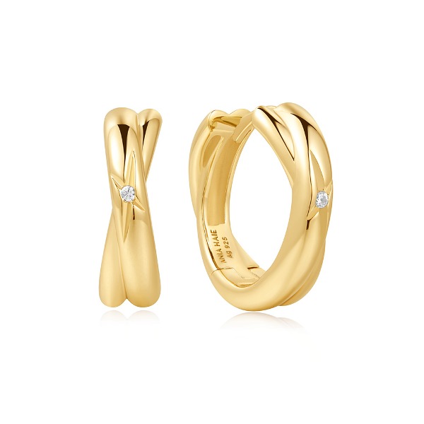 골드 크로스 듀오 925 실버 링 귀걸이 E061-16G | ANIA HAIE KOREA