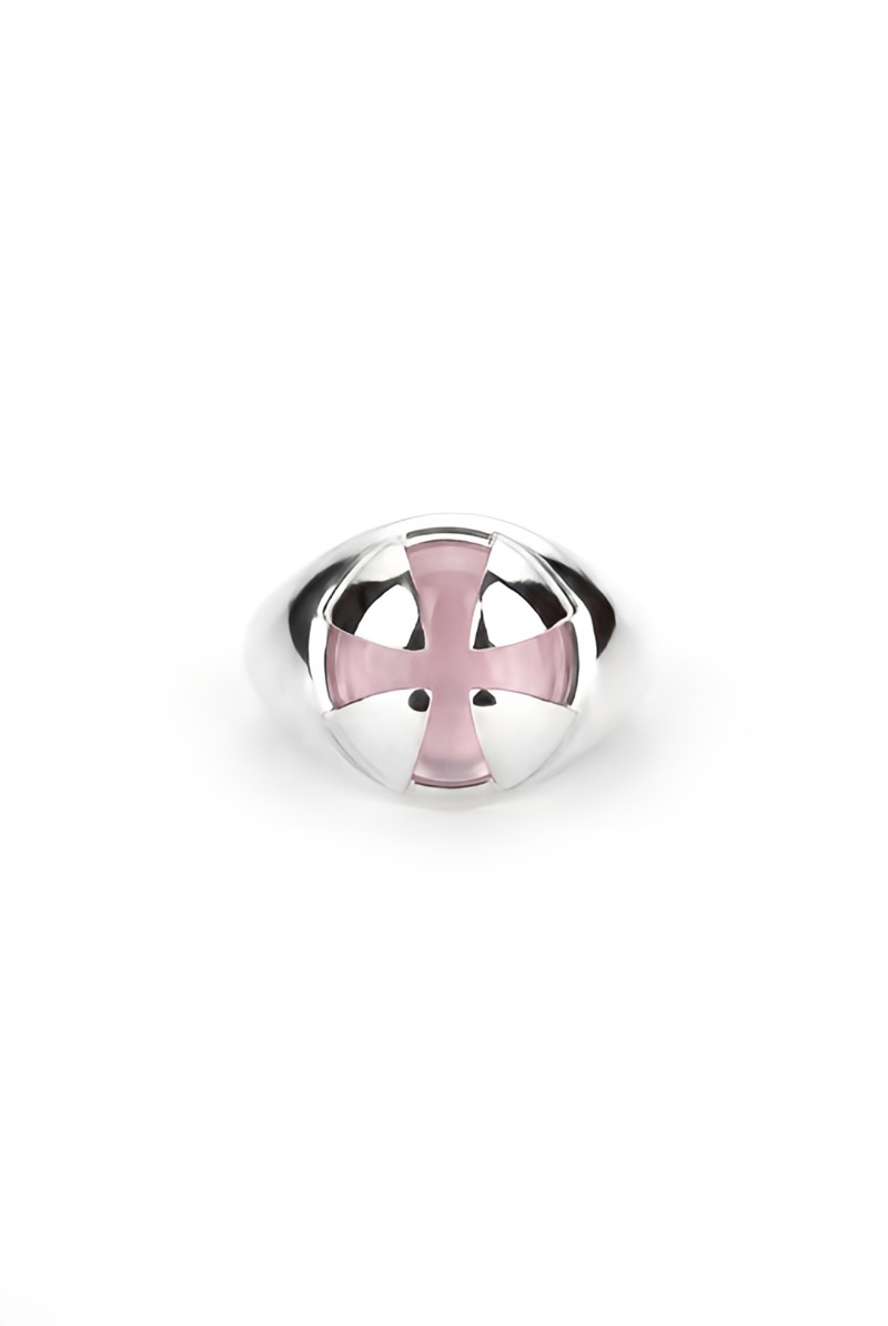 Peaky cross ring (round) - pink - keemsy