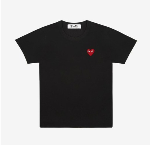 플레이 꼼데가르송 레드 하트 티셔츠 블랙 AZ-T108-051-1 - tradek