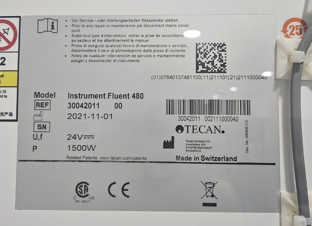 [판매완료] TECAN Fluent 480 - Universal Bio Korea