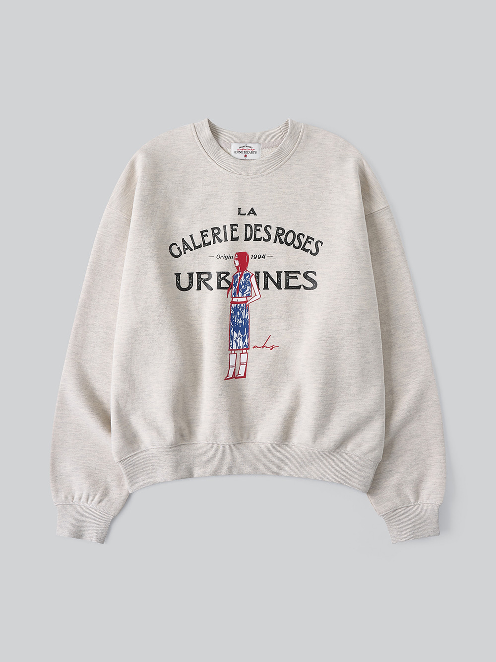 앤하츠 | French Muse Artwork Sweatshirt OATMEAL
