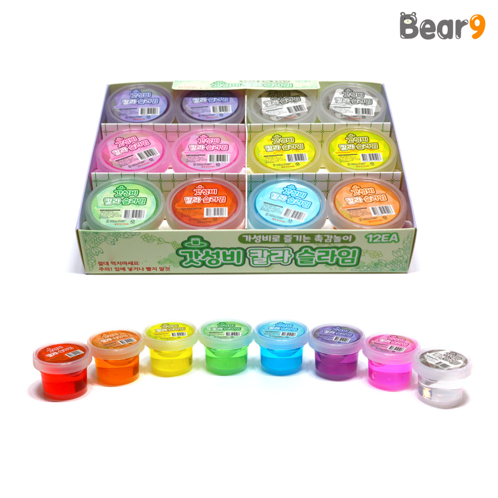 1000 갓성비 칼라 슬라임 BOX(12개입) - bear9