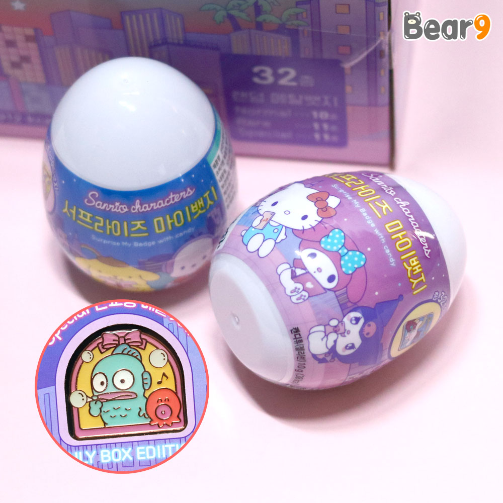 3000 산리오 캐릭터즈 서프라이즈 마이뱃지 10g BOX(24개입) - bear9