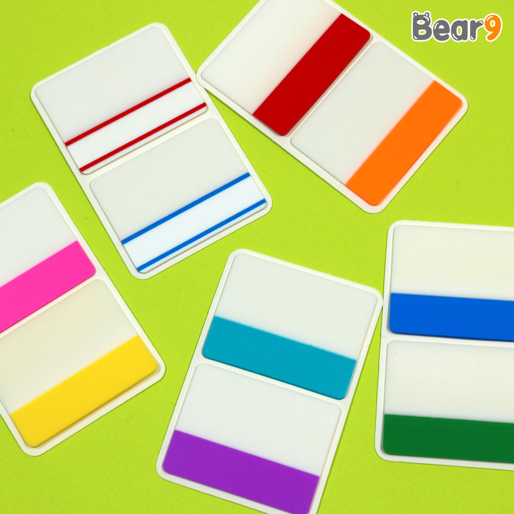 1500 2칸 칼라 인덱스 스티커 (1팩-20개입) - bear9