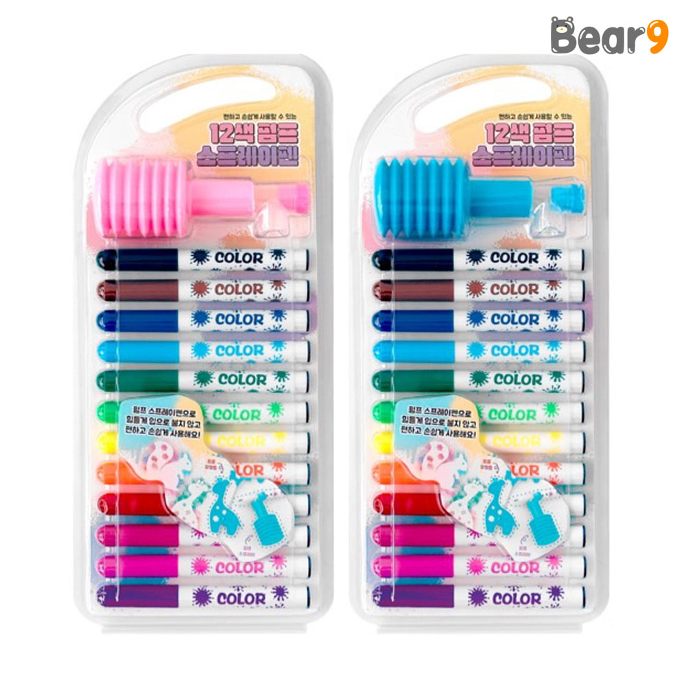 6000 12색 펌프 스프레이펜 - bear9
