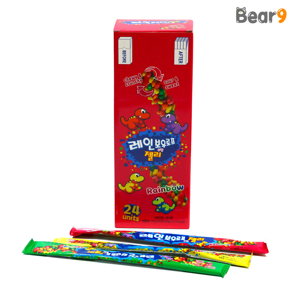1000 레인보우 로프 모양 젤리 21g BOX(24개입) - bear9