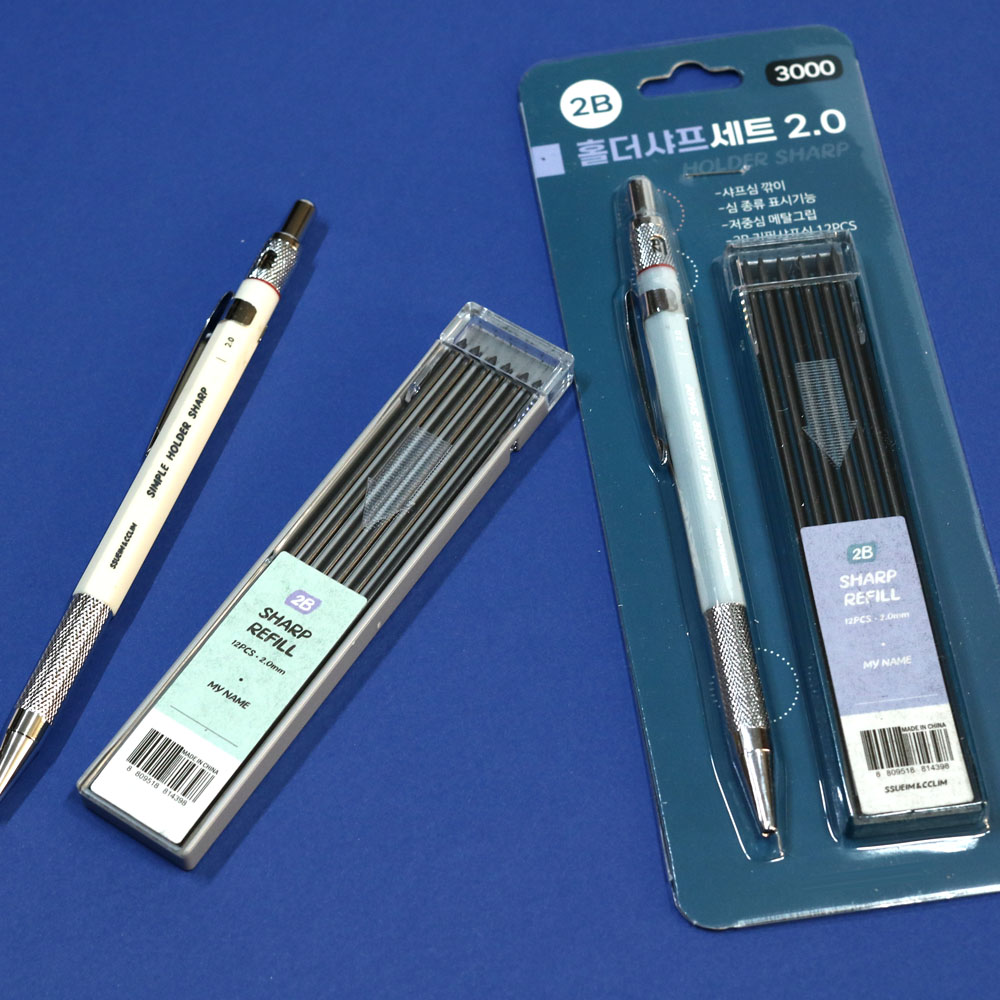 3000 심플 홀더 샤프 세트 BOX (12개입) - bear9