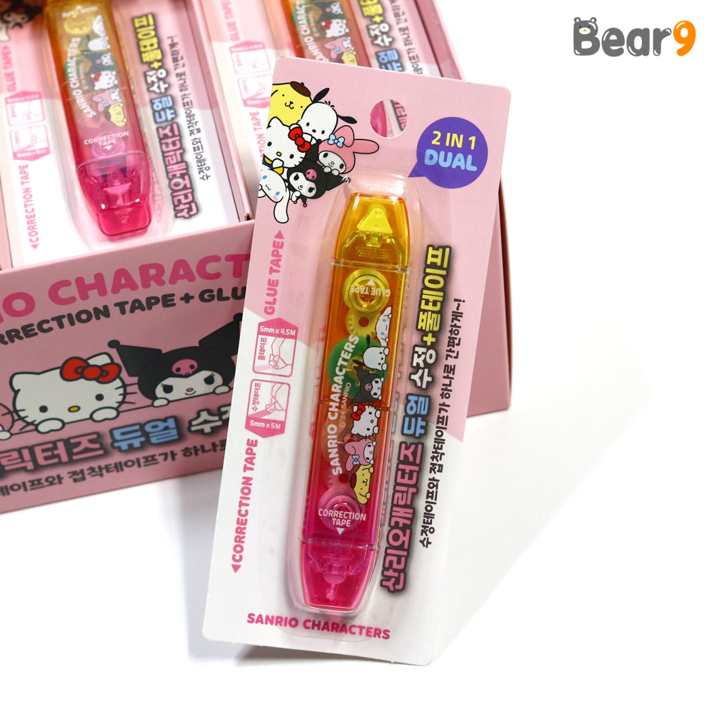 3500 산리오 캐릭터즈 듀얼 수정 풀테이프 BOX(24개입) - bear9