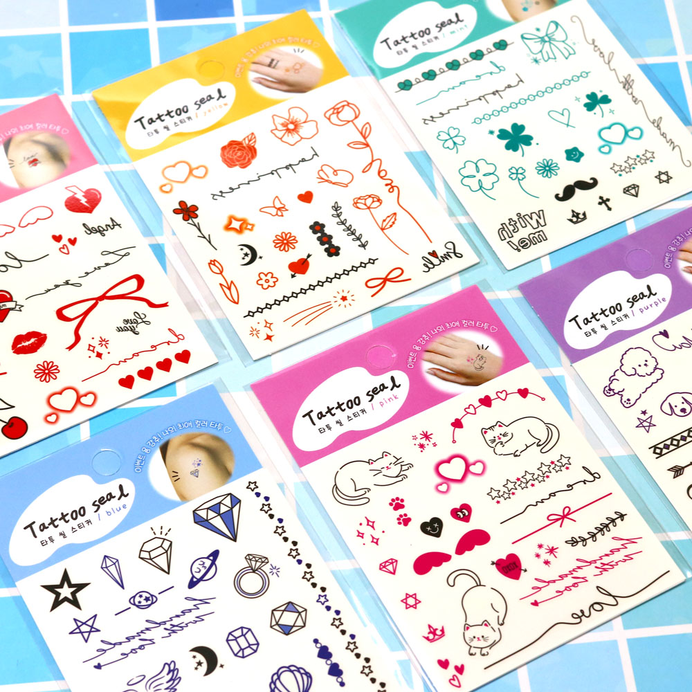1000 타투 씰 스티커 (1판-24개입) - bear9