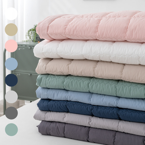 SDECO-엠버 60수고밀도 초광폭 이음선없는 워싱순면패드 고정밴드 8컬러(SS/Q/K/LK/SK/EK)