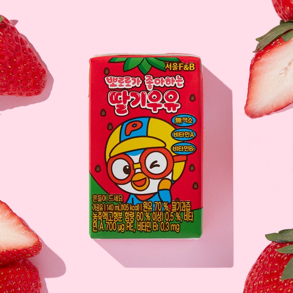 뽀로로가 좋아하는 딸기우유 140mL x 24입