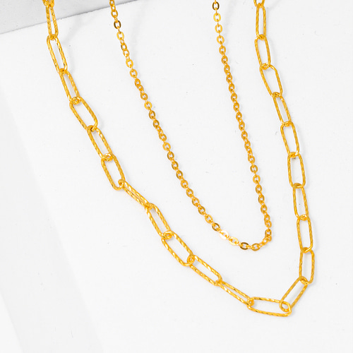 순금 레이어드 위브 목걸이 11.25g - 한국금시장거래소