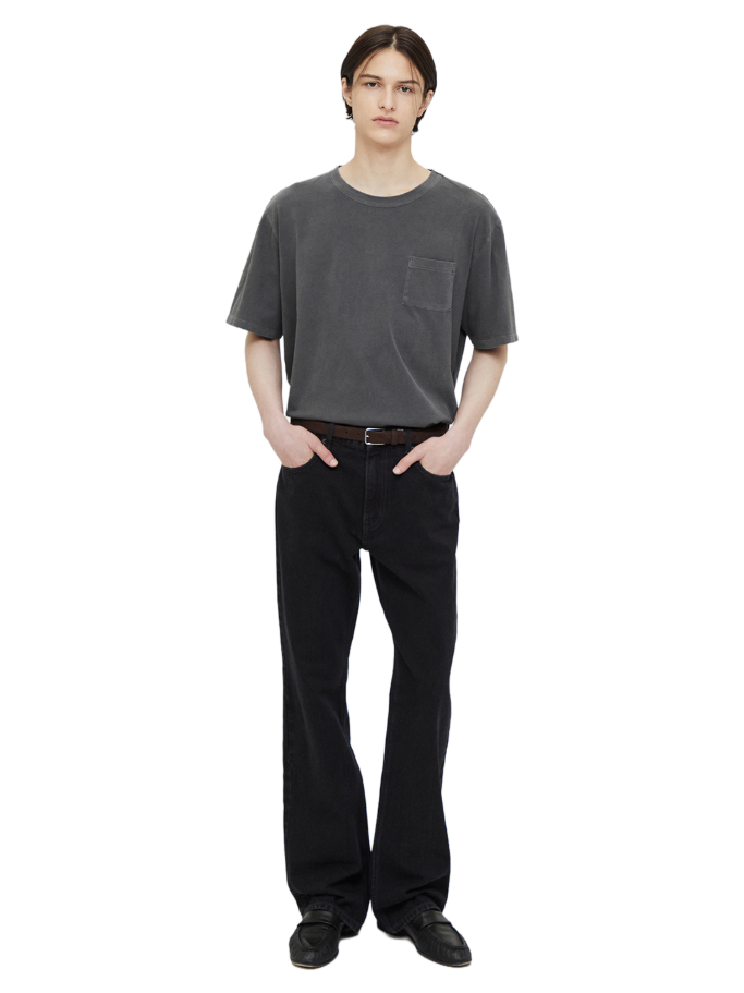 Flared Denim Pants Black - TAILDERN