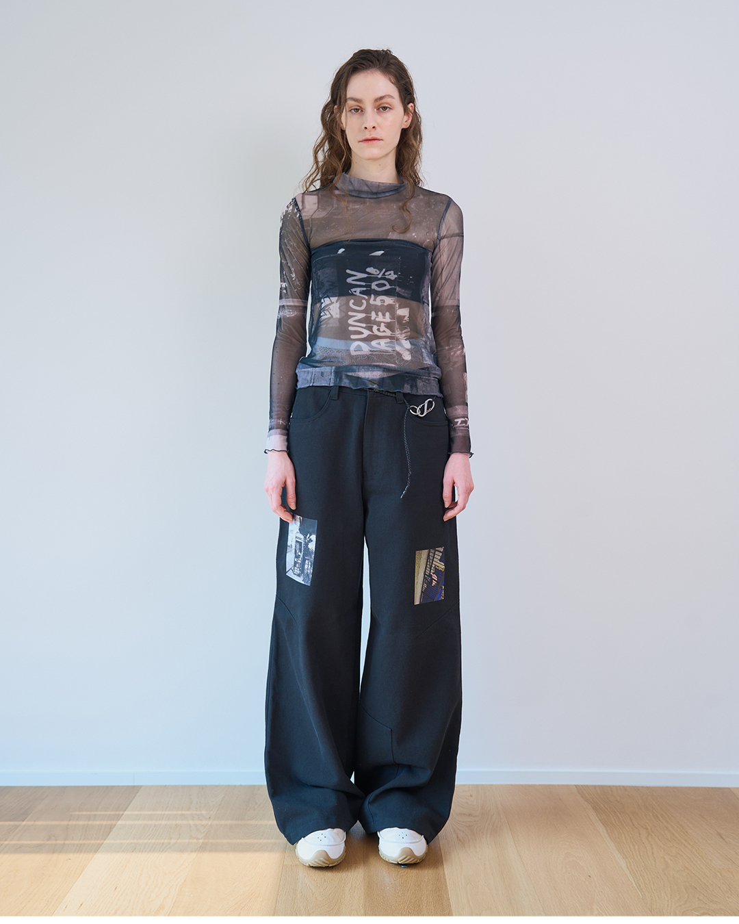 SEEN | PHOTO PRINTING COTTON TROUSERS - Black, Adjustable & Stylish