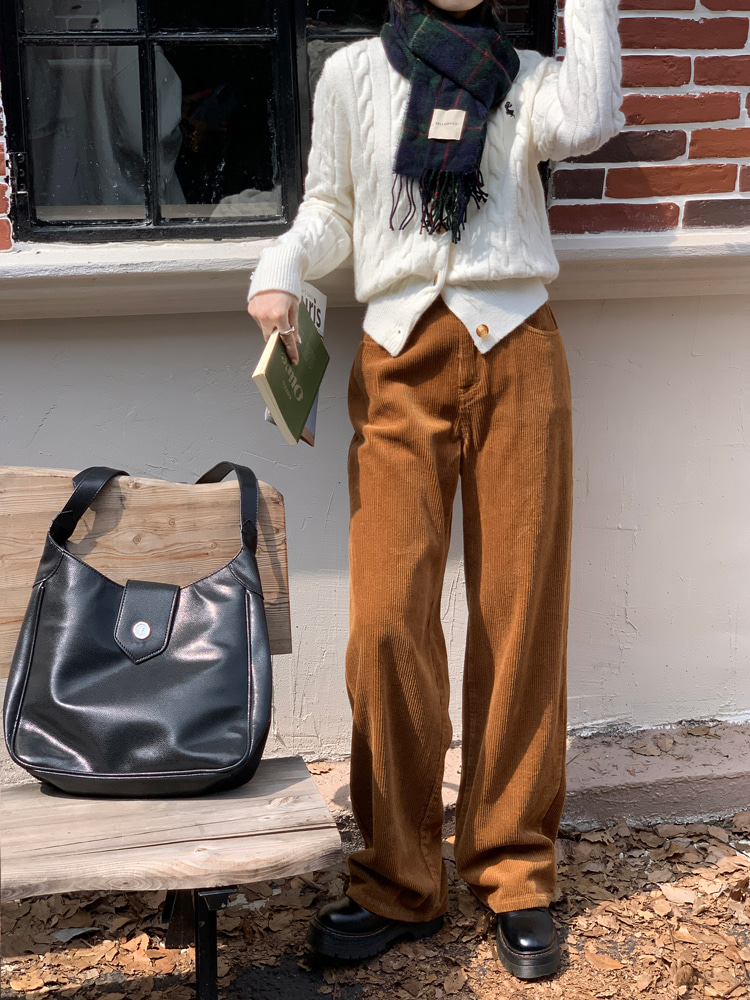 5colors 스트레이트 골덴 팬츠 하이웨스트 코듀로이 와이드 일자핏 롱 바지 골덴바지 가을 겨울 도톰 따뜻한 캐주얼 입기편한 데일리룩 대학생 캠퍼스룩 휘뚜루마뚜루 Mz룩