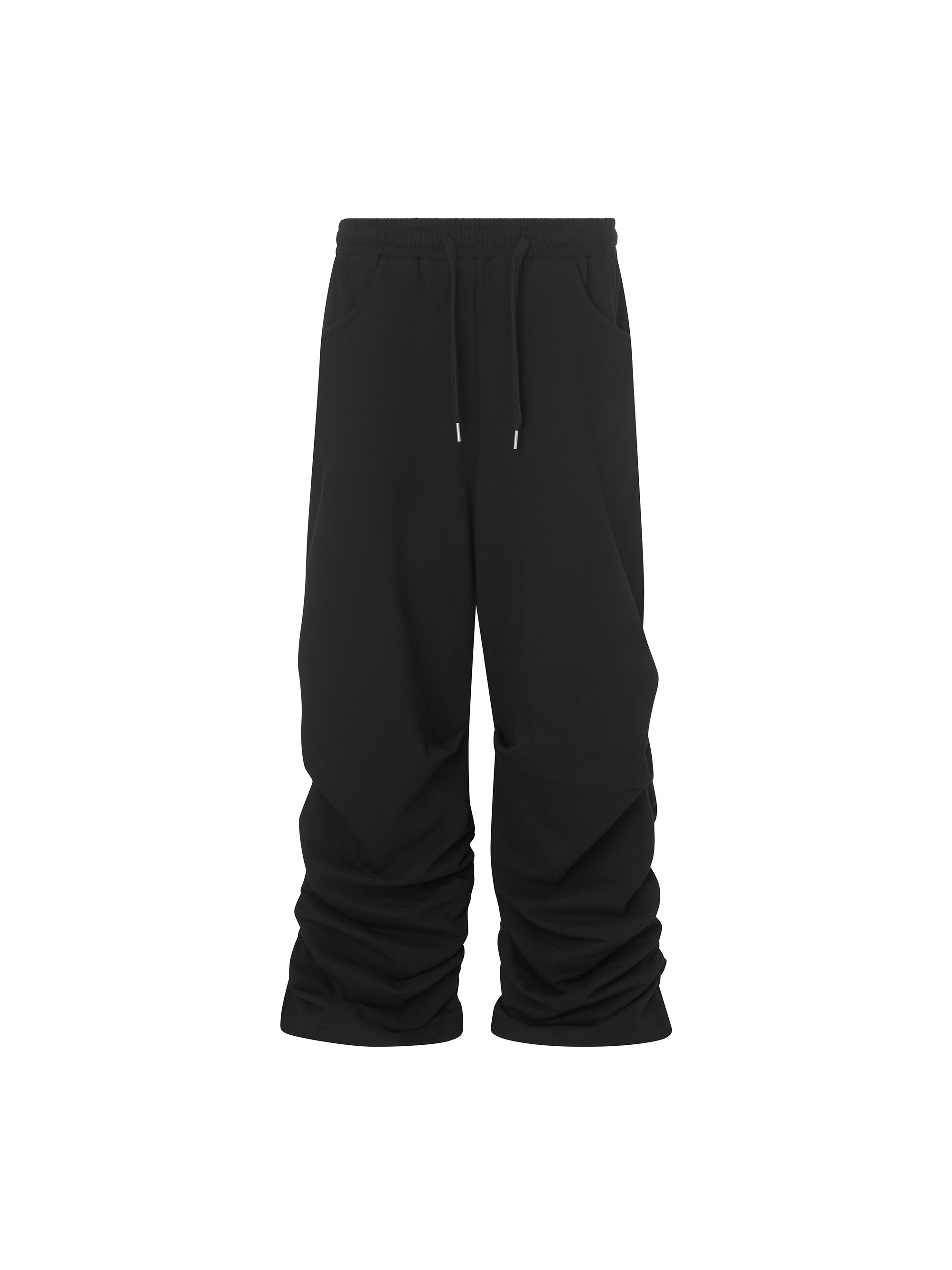 Hotfix Shirred symbol Sweatpants - BLACK - 이유씨티 EUCT® Official online store
