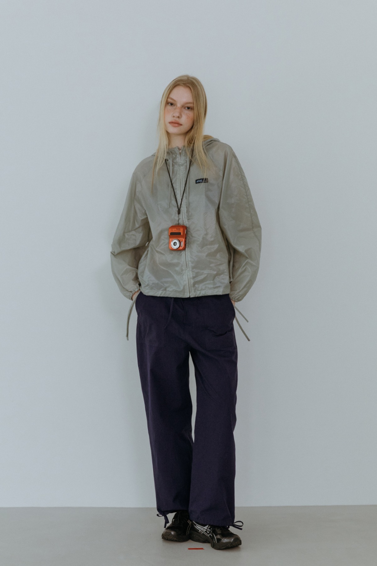 Square rib strap pants Navy | CONTARD