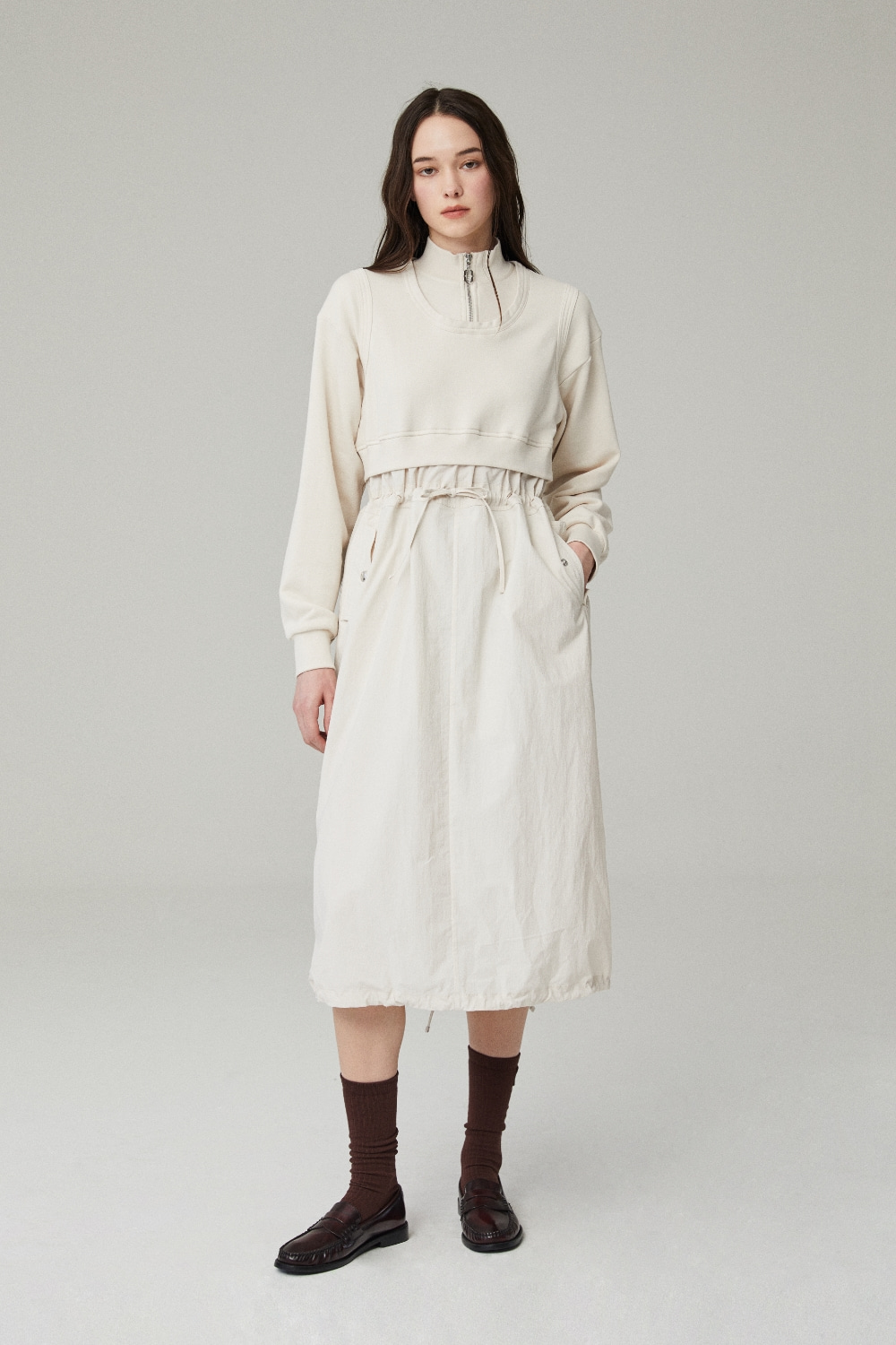 HYBRID FISHTAIL ONE-PIECE_LIGHT BEIGE - 카테고리9