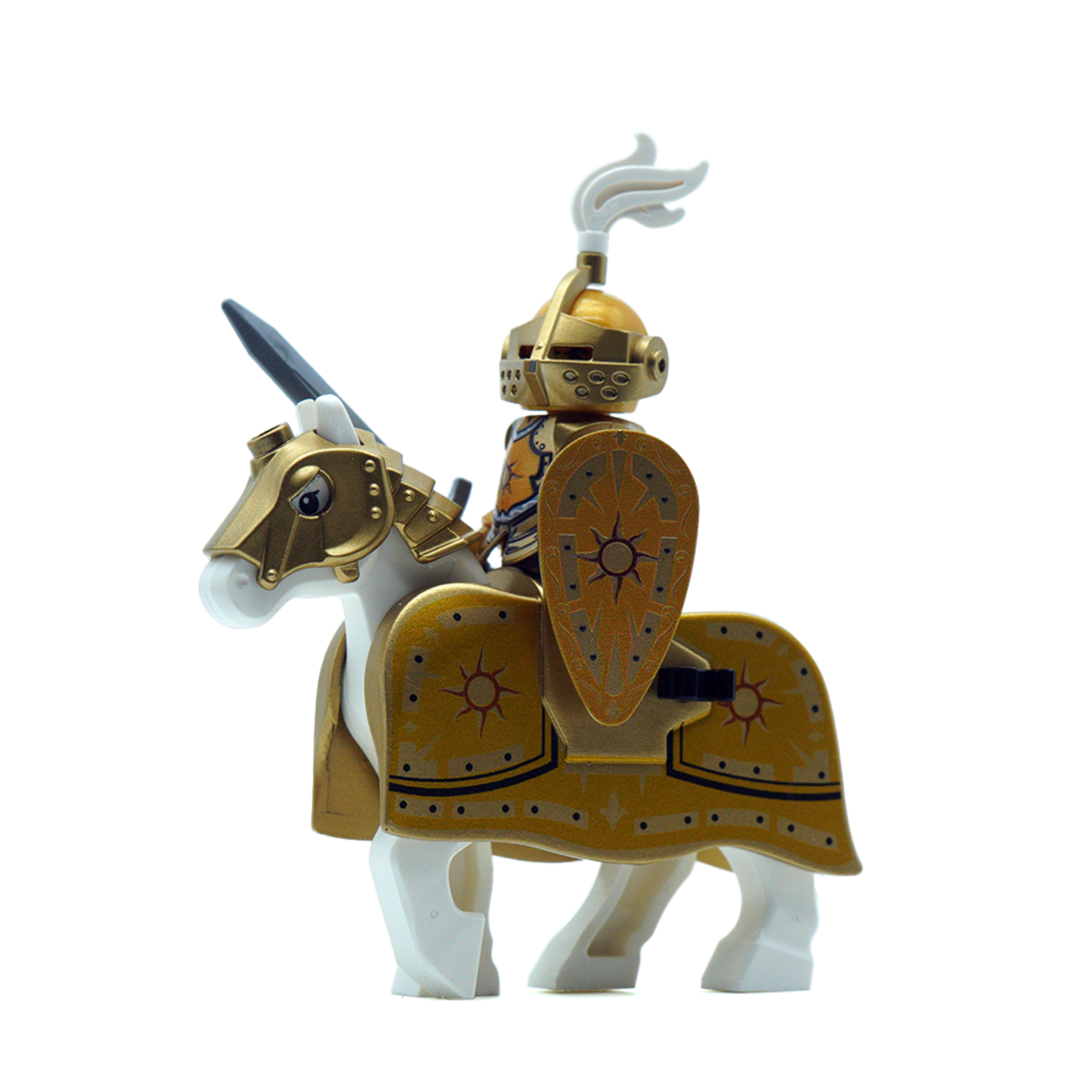 Golden Sun Knight + Horse Barding&Helmet SET - CROSSBRICK