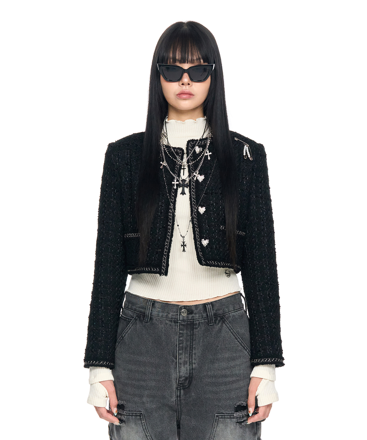 PUNK TWEED JACKET BLACK | SCHISM INDUCING