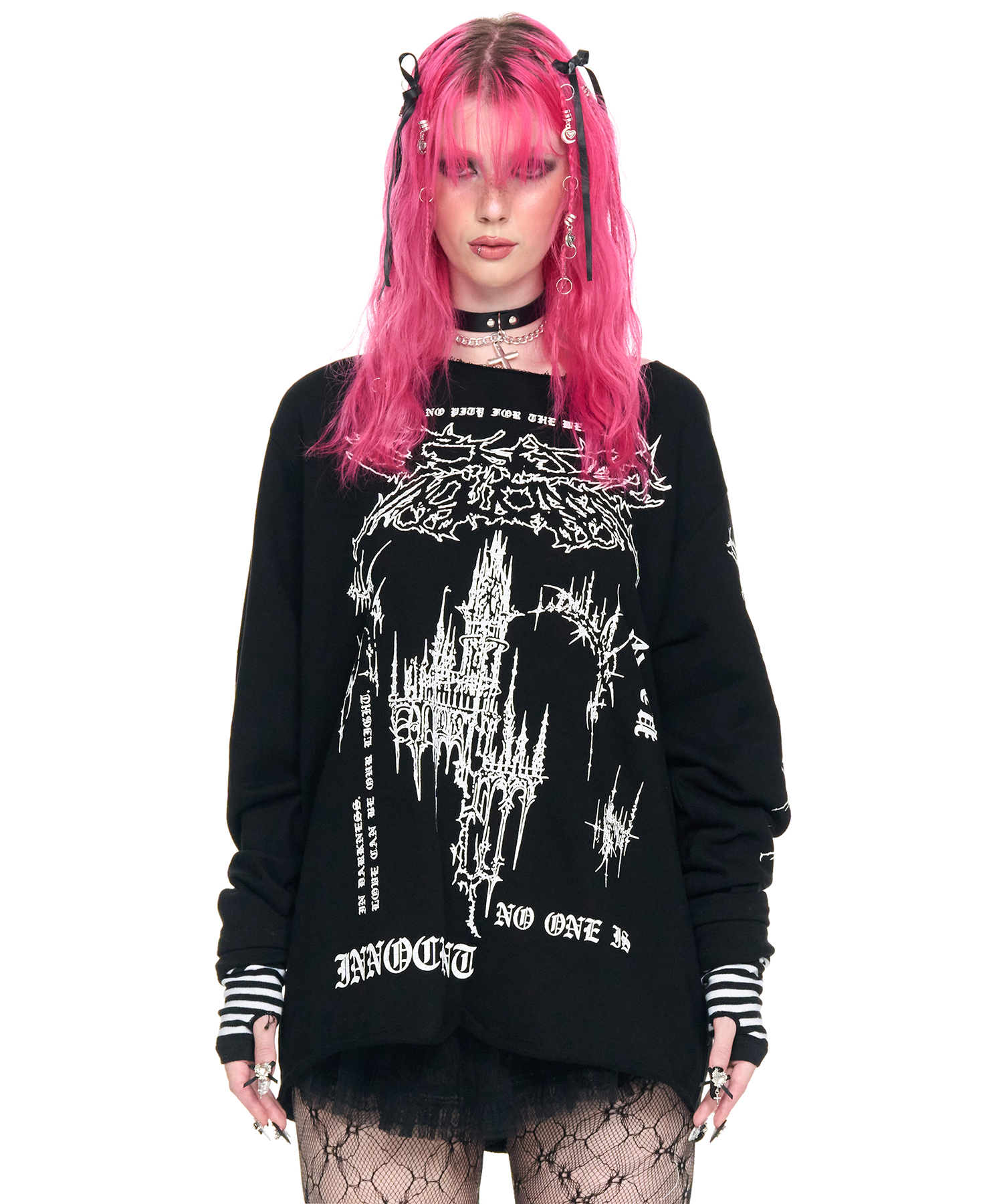 EMO OFF SHOULDER SLEEVES BLACK - SCHISM INDUCING