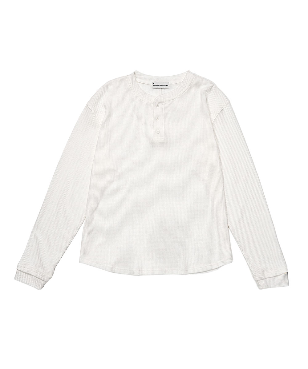 WAFFLE HENRY NECK TS IVORY - SCHISM INDUCING