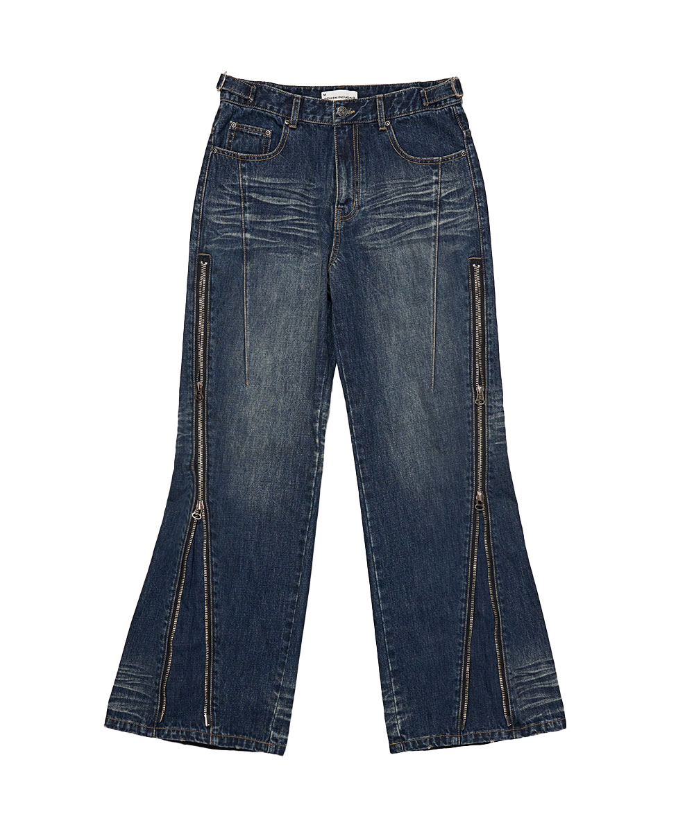 CONVERTIBLE ZIP UP JEANS BLUE | SCHISM INDUCING