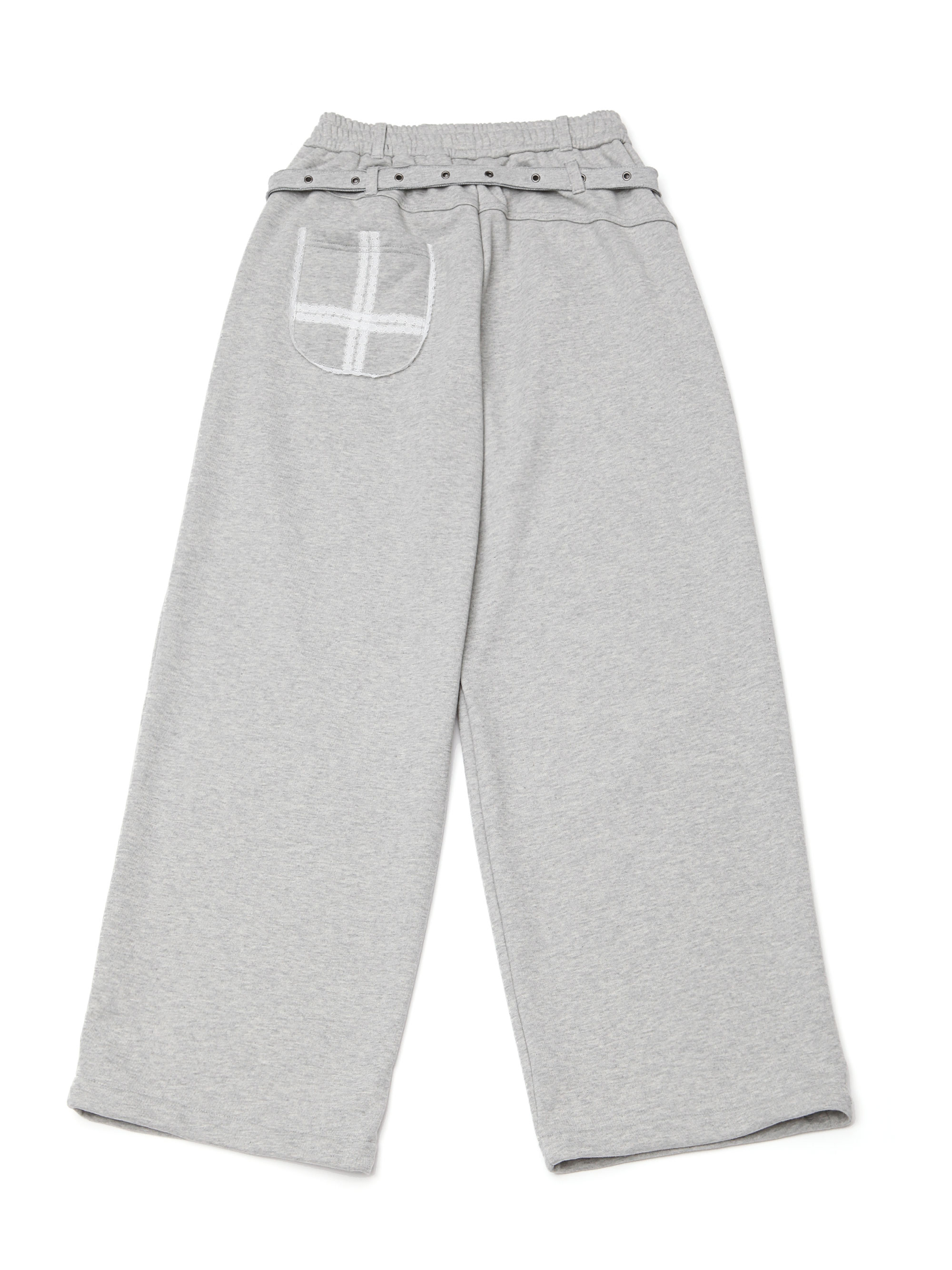 BELTED SWEAT PANTS GREY | SCHISM INDUCING