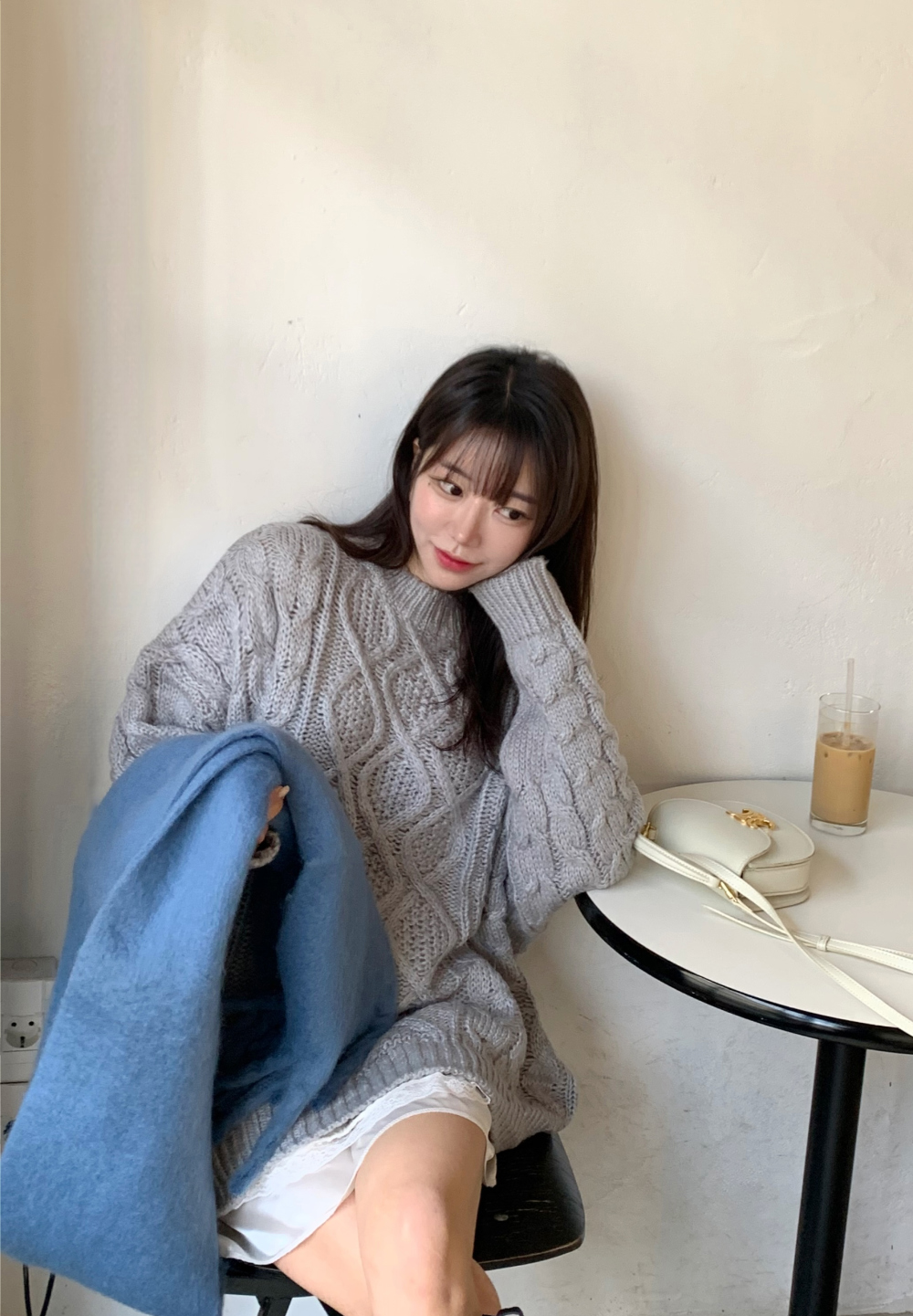 까미 엘리 꽈배기 롱 박시 니트(2col)