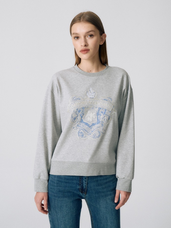 [앤클라인]부클 자수 맨투맨 S5HM03 - ANNEKLEIN