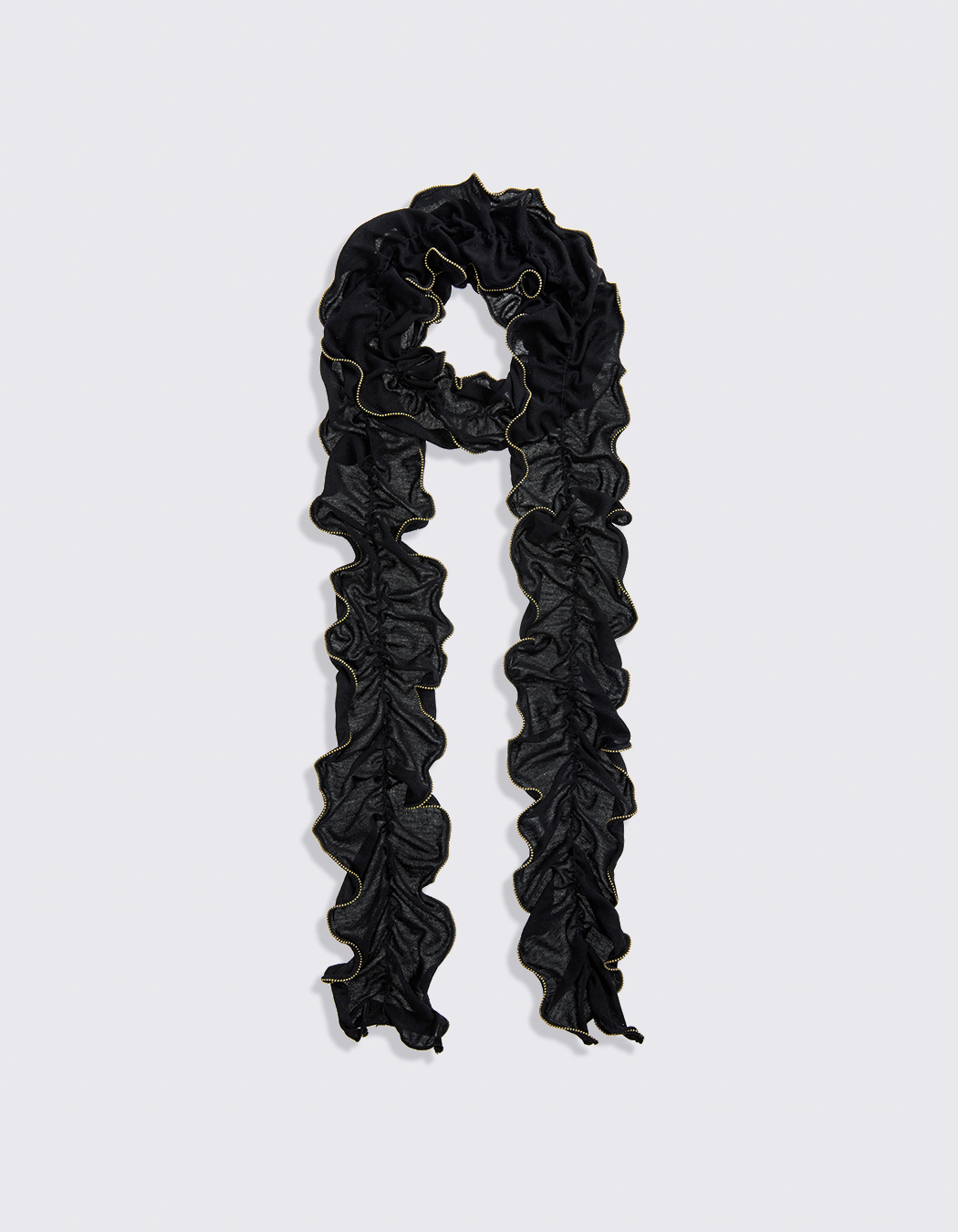 RUFFLE BELT SCARF, BLACK | polysooem