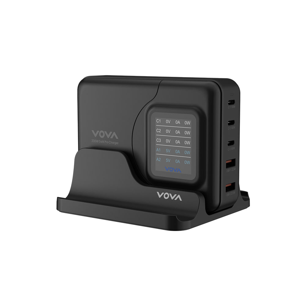 보바 200W 디스플레이 초고속 멀티 충전기 VA-205 - vova