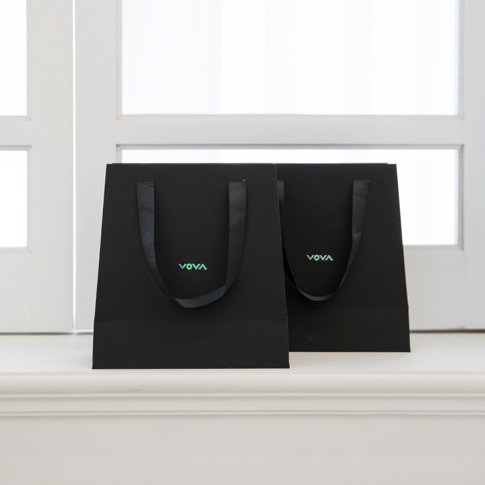 보바 고급 블랙 선물용 쇼핑백 - vova