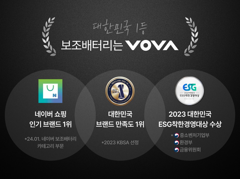 보바 고속충전 금속 거치대 도킹형 보조배터리 4800mAh 20W - vova