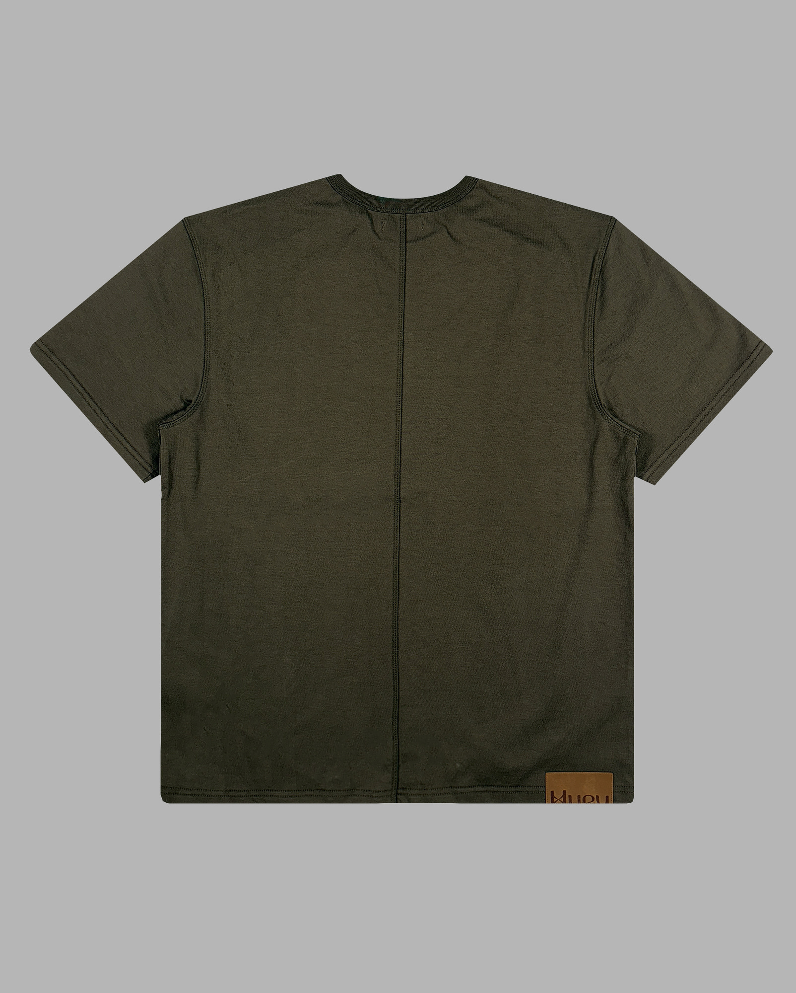 DOUBLE SIDE BUTTON HENRY NECK KHAKI | HUEY