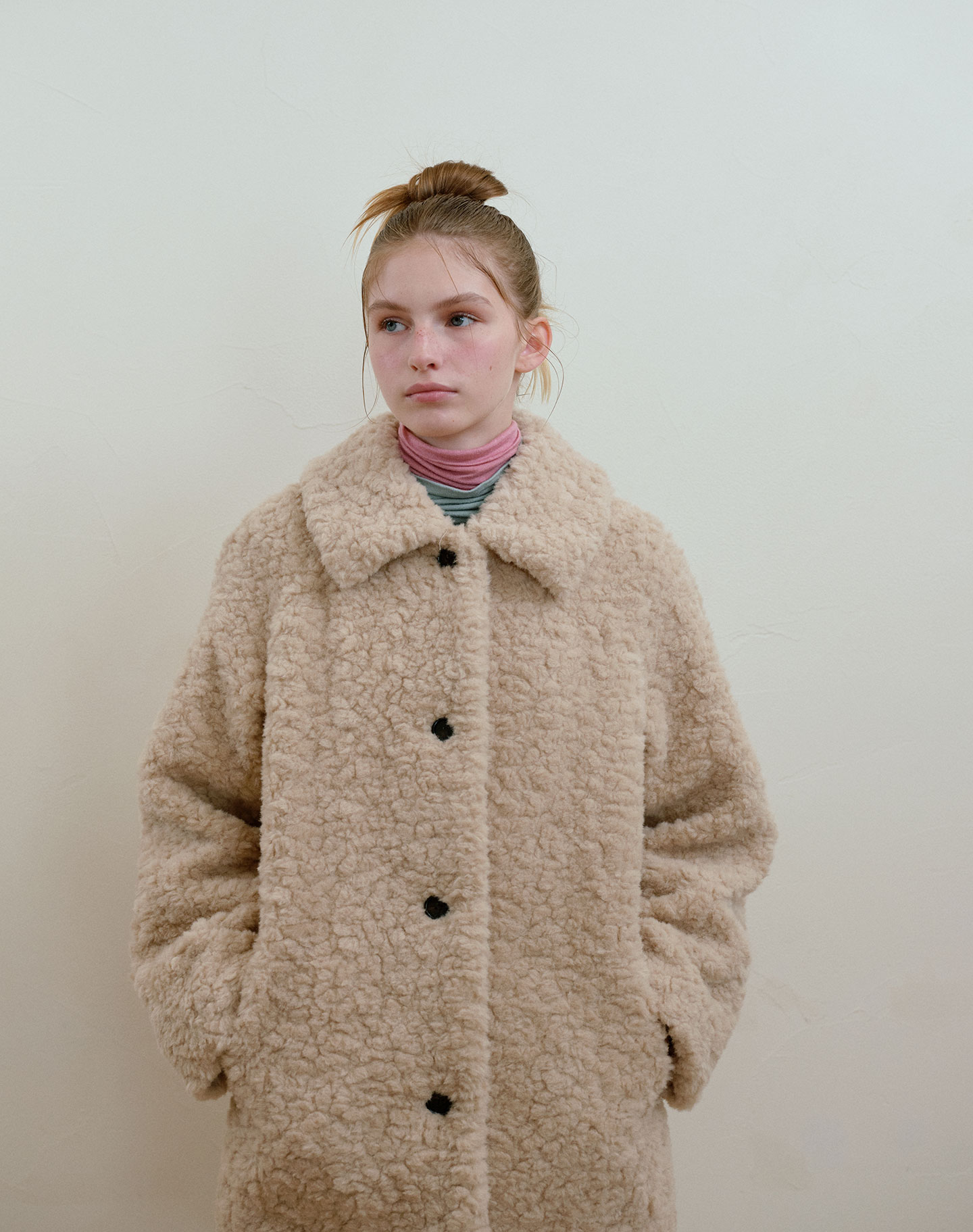 Fur Half Coat (Beige) - hennit