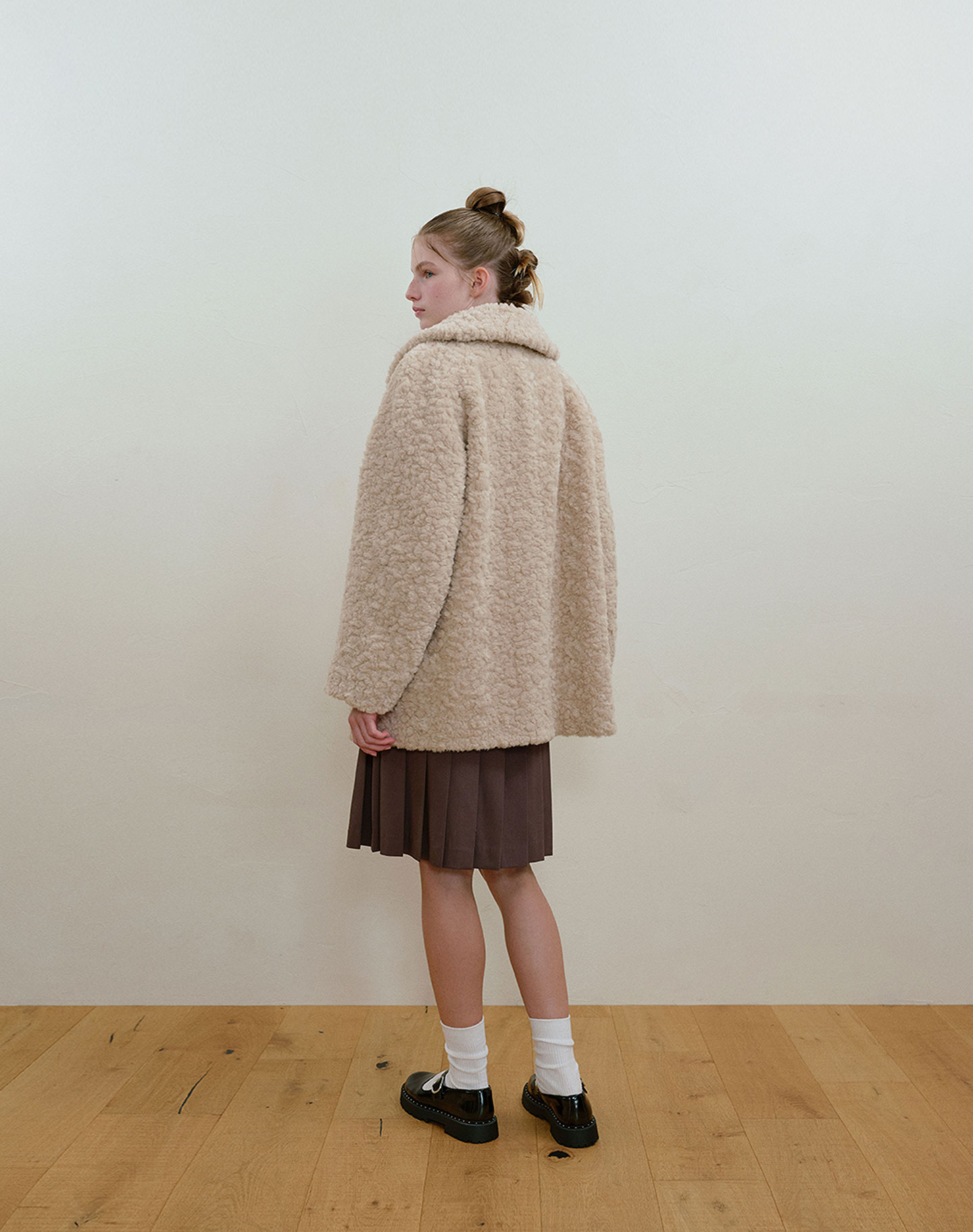 Fur Half Coat (Beige) - hennit