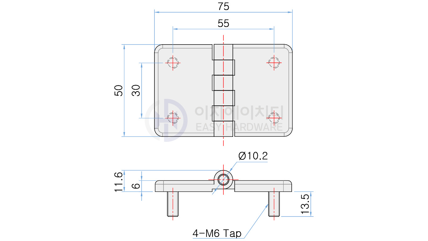 캐스팅 경첩 5075 볼트형 - 이지에이치디