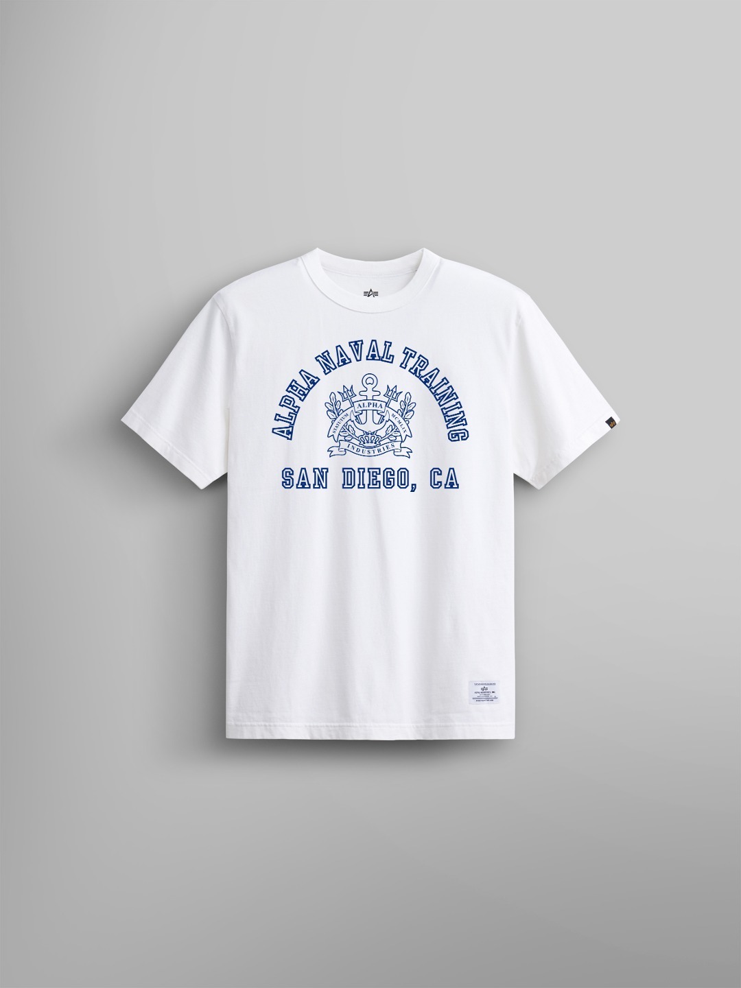 알파 인더스트리 ALPHA NAVAL BASE SAN DIEGO TEE WHITE