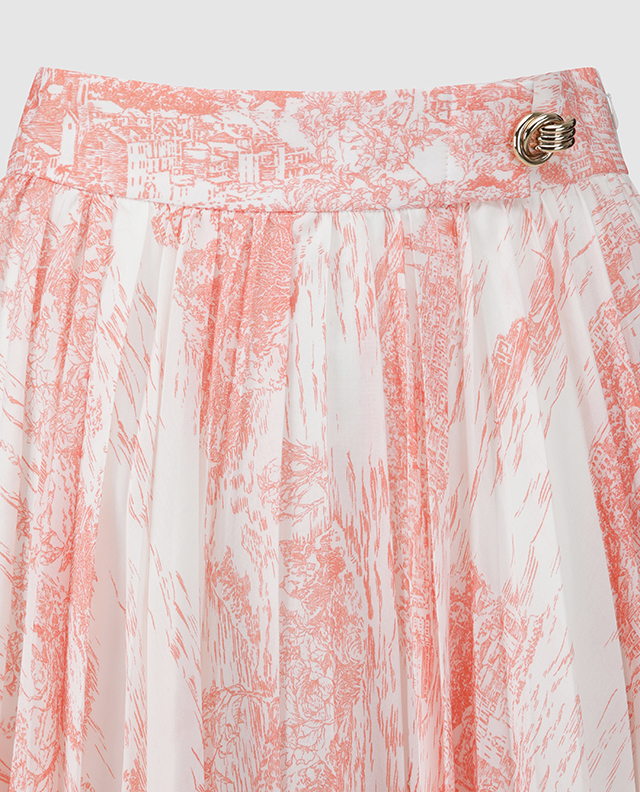 프린티드 플리츠 스커트 - JONS