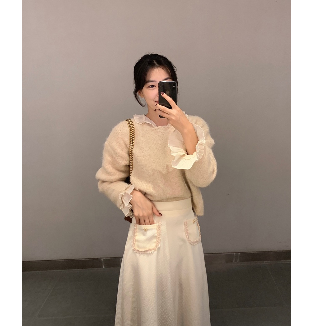 Squared neck wool knit(2color) - 제이펄리