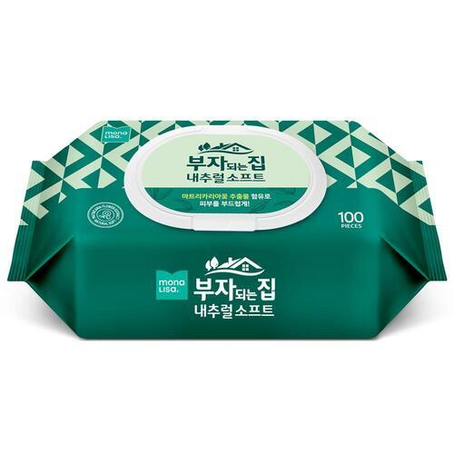 부자되는집 소프트 물티슈 캡형 100매