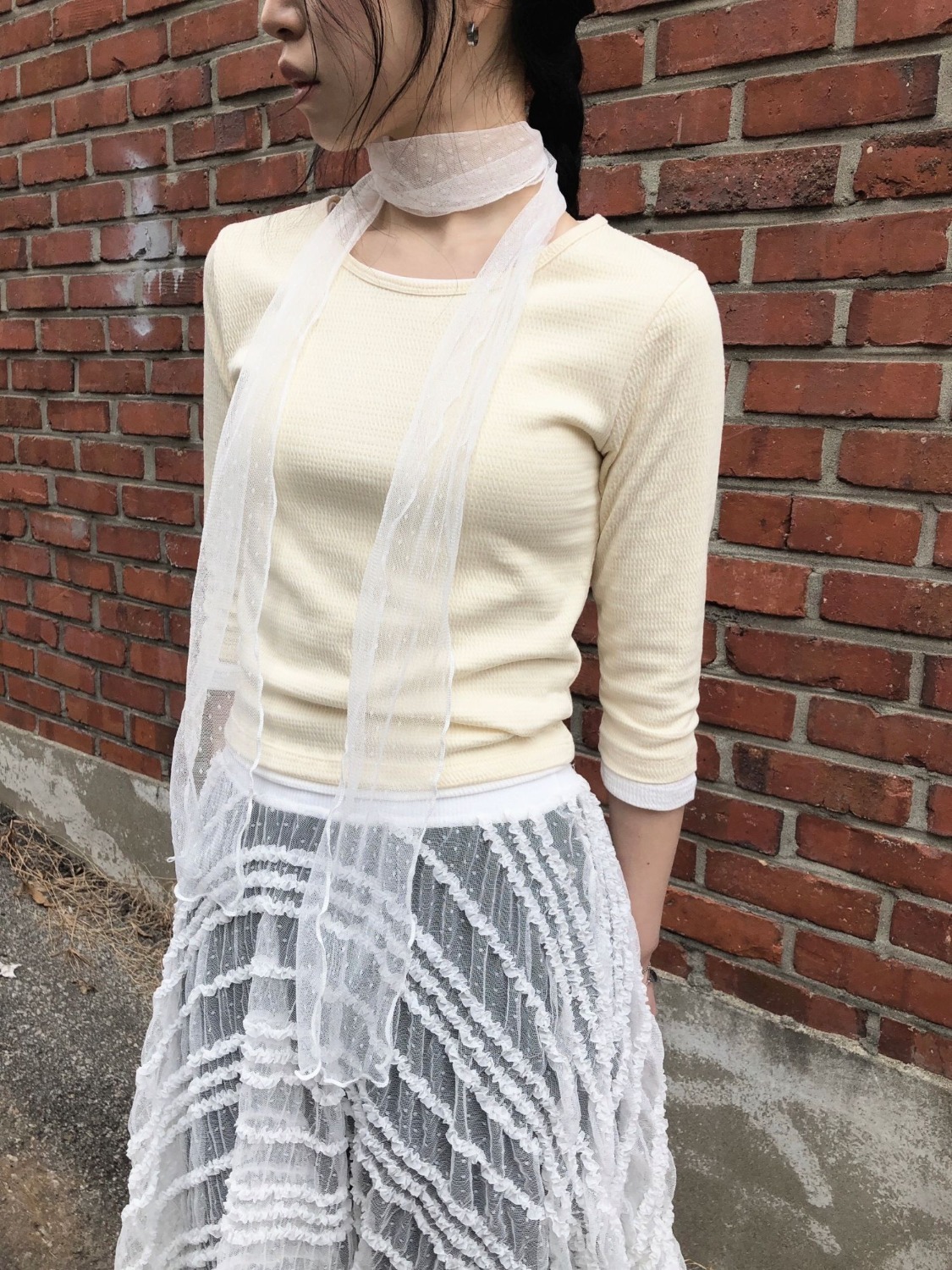 vanilla waffle t-shirt (4color) / 바닐라 와플 티셔츠 - Greensee