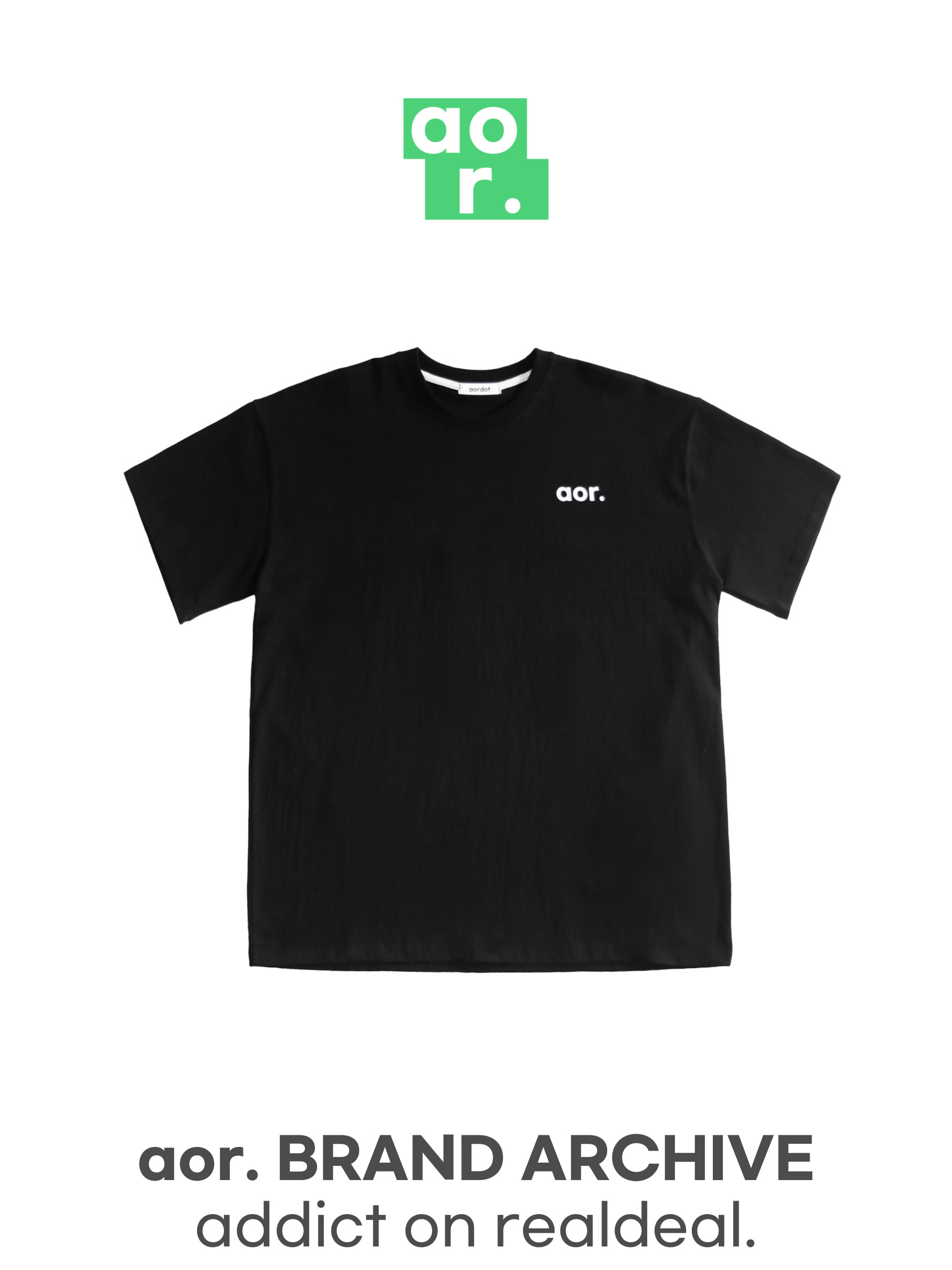 aor. BASIC HALF-T BLACK - 에이오알닷