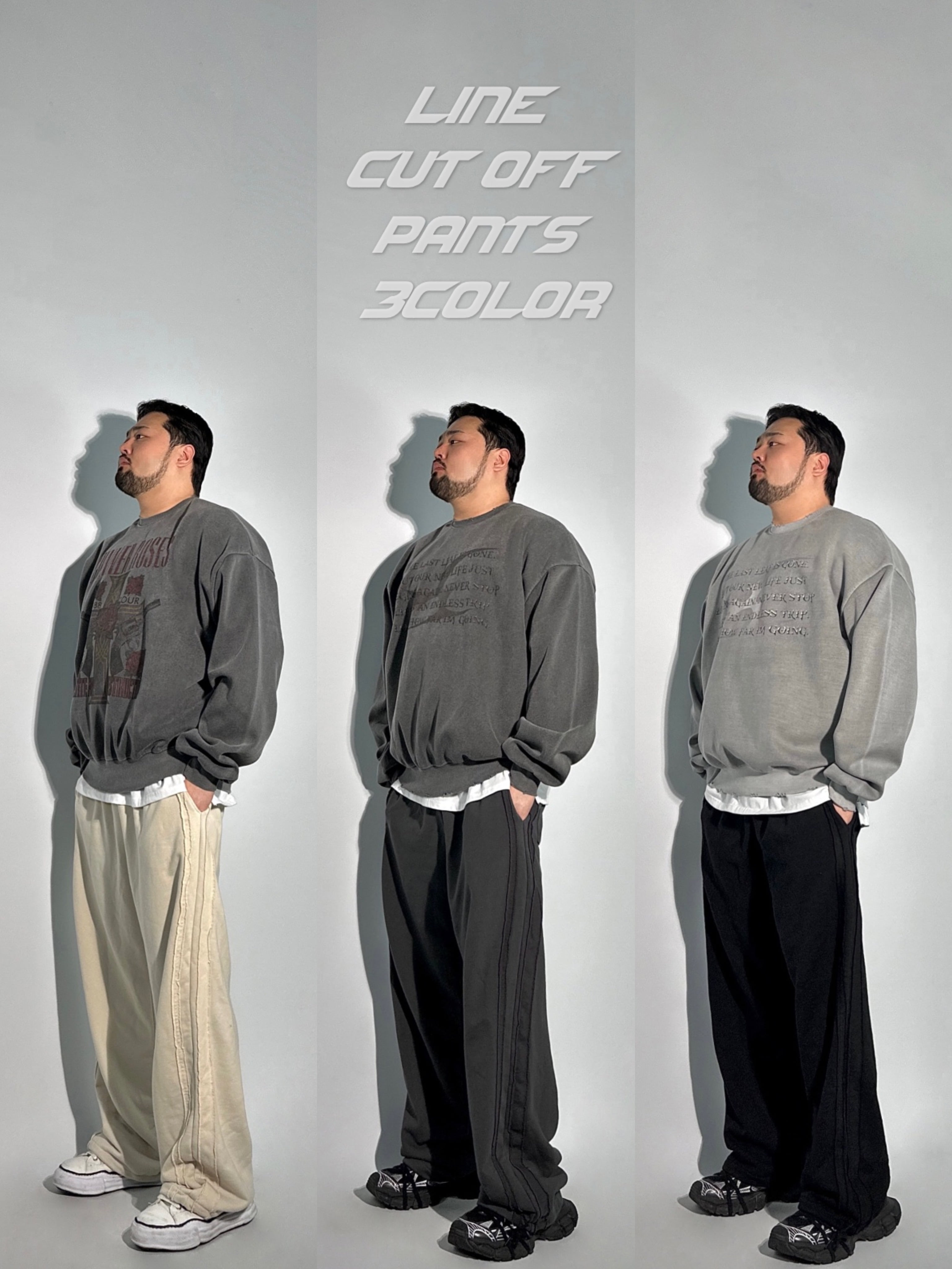 LINE CUT OFF PANTS - 에이오알닷