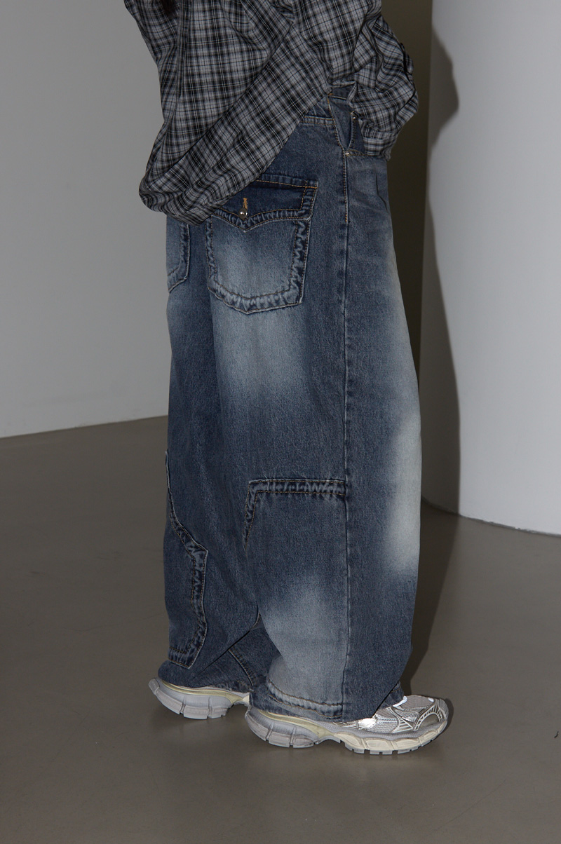 RIN MEGA WIDE BACK POCKET DENIM - 런츠